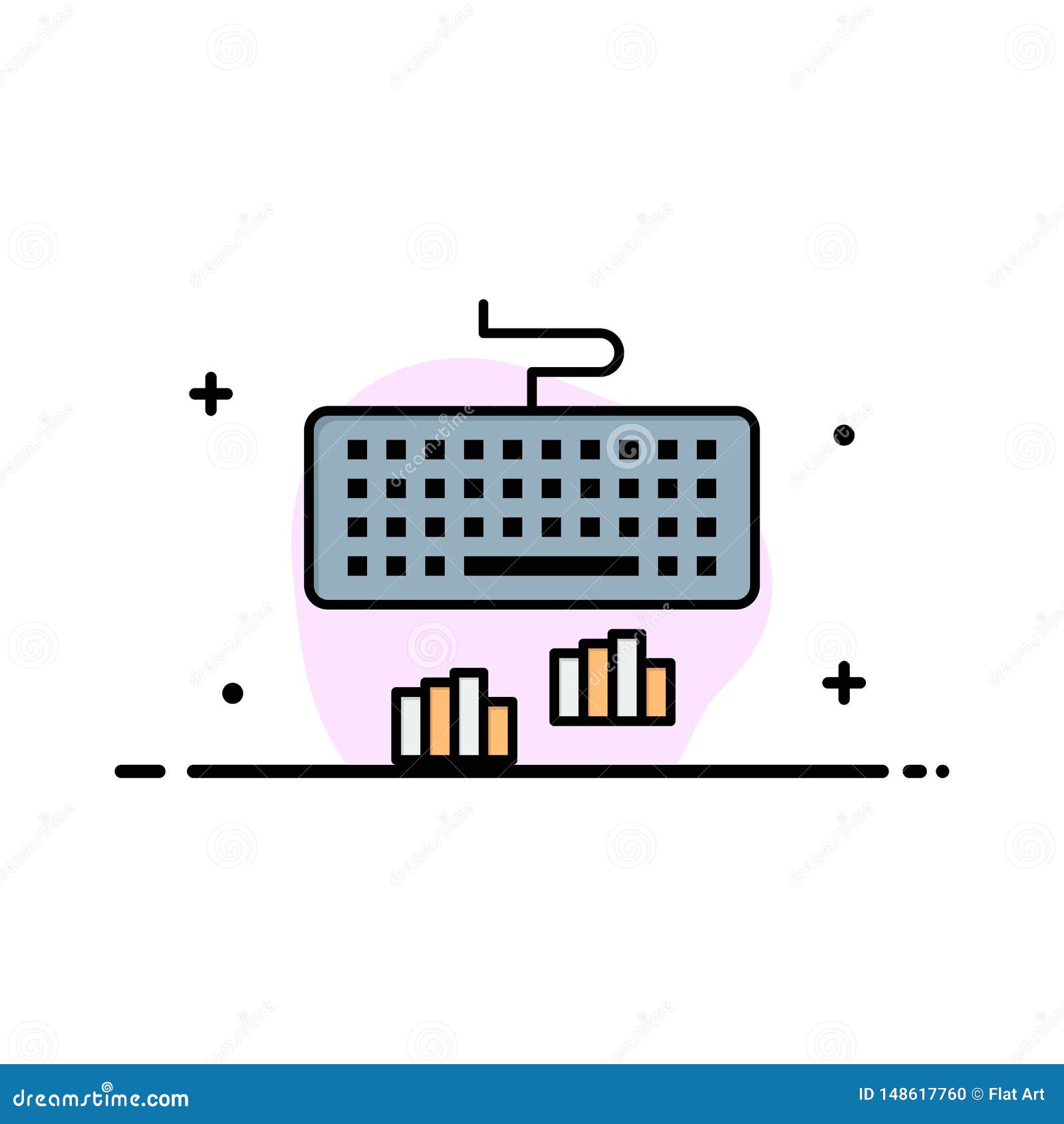 Keyboard, Interface, Type, Typing Business Logo Template. Flat Color ...