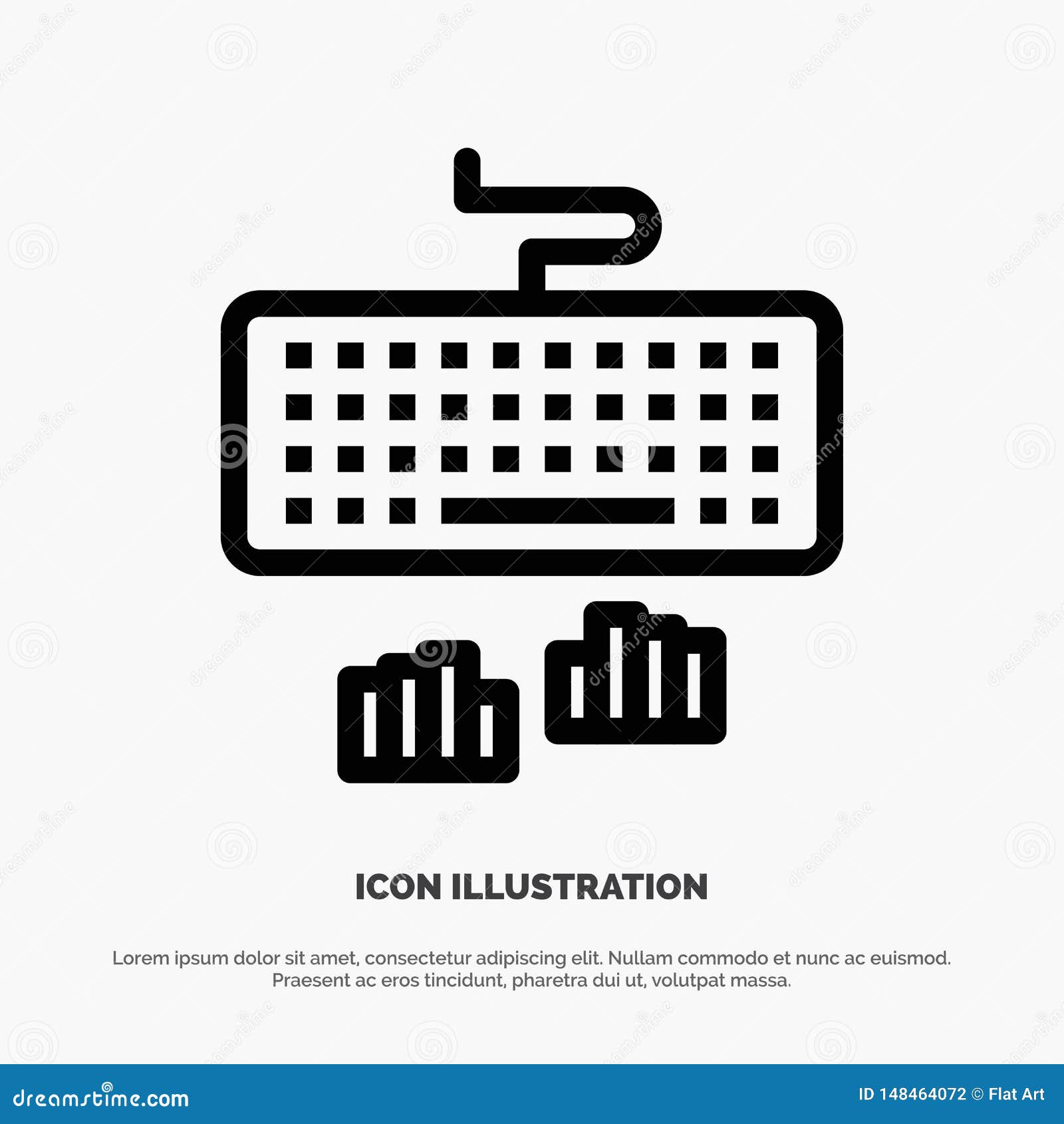 Keyboard, Interface, Type, Typing Vector Line Icon Stock Vector ...