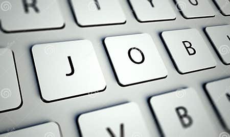 Keyboard with Job Buttons, Concept Stock Image - Image of business ...