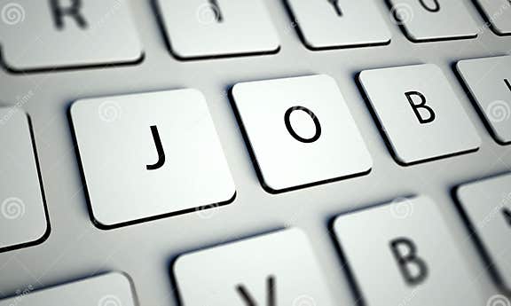 Keyboard with Job Buttons, Concept Stock Image - Image of business ...