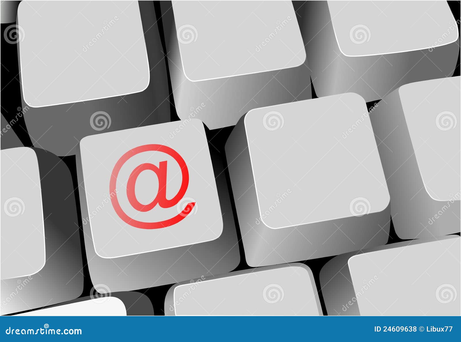 Keyboard, Key with Email Sign Stock Illustration - Illustration of ...