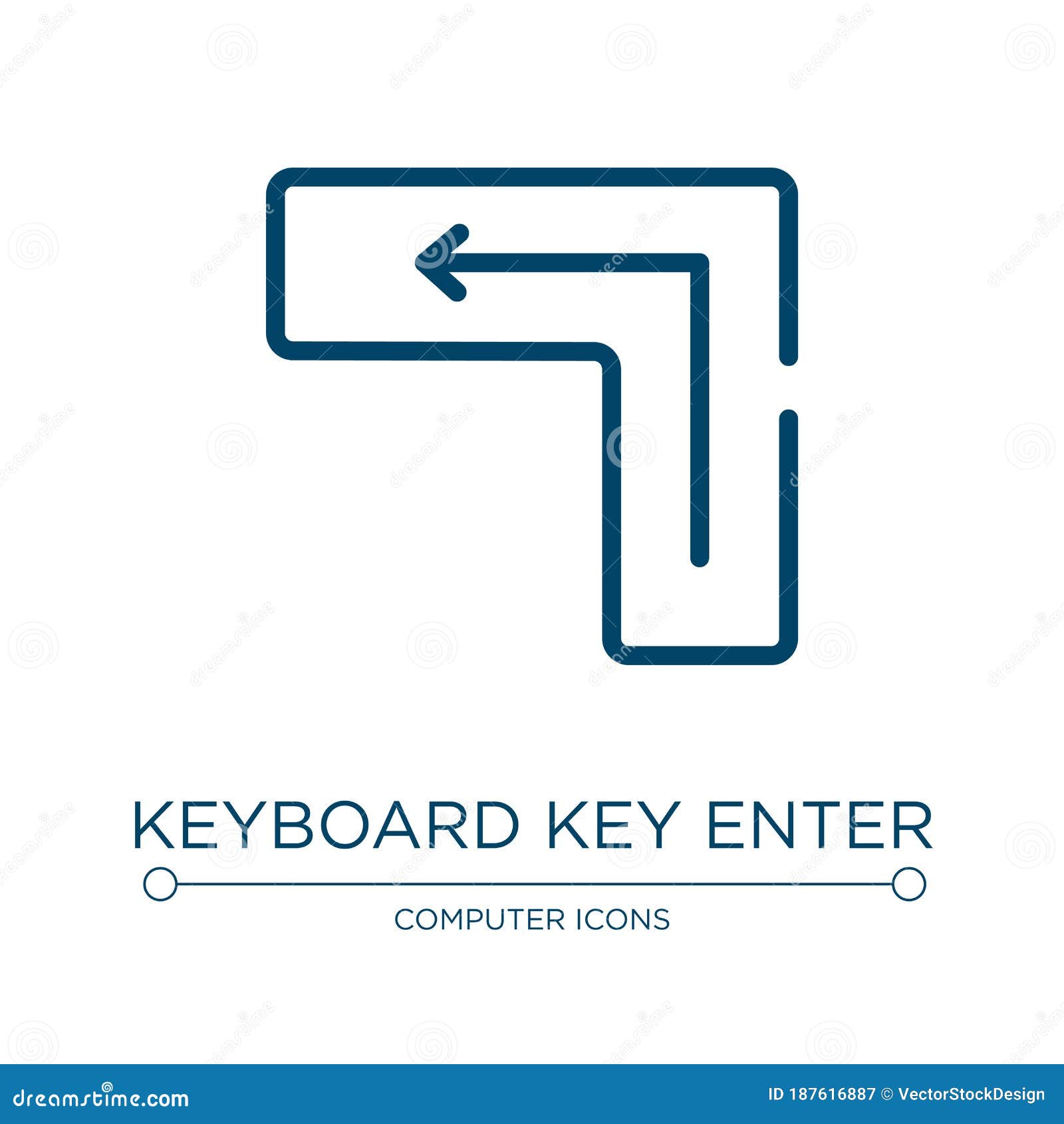 Keyboard Key Enter Icon. Linear Vector Illustration from Computer and ...