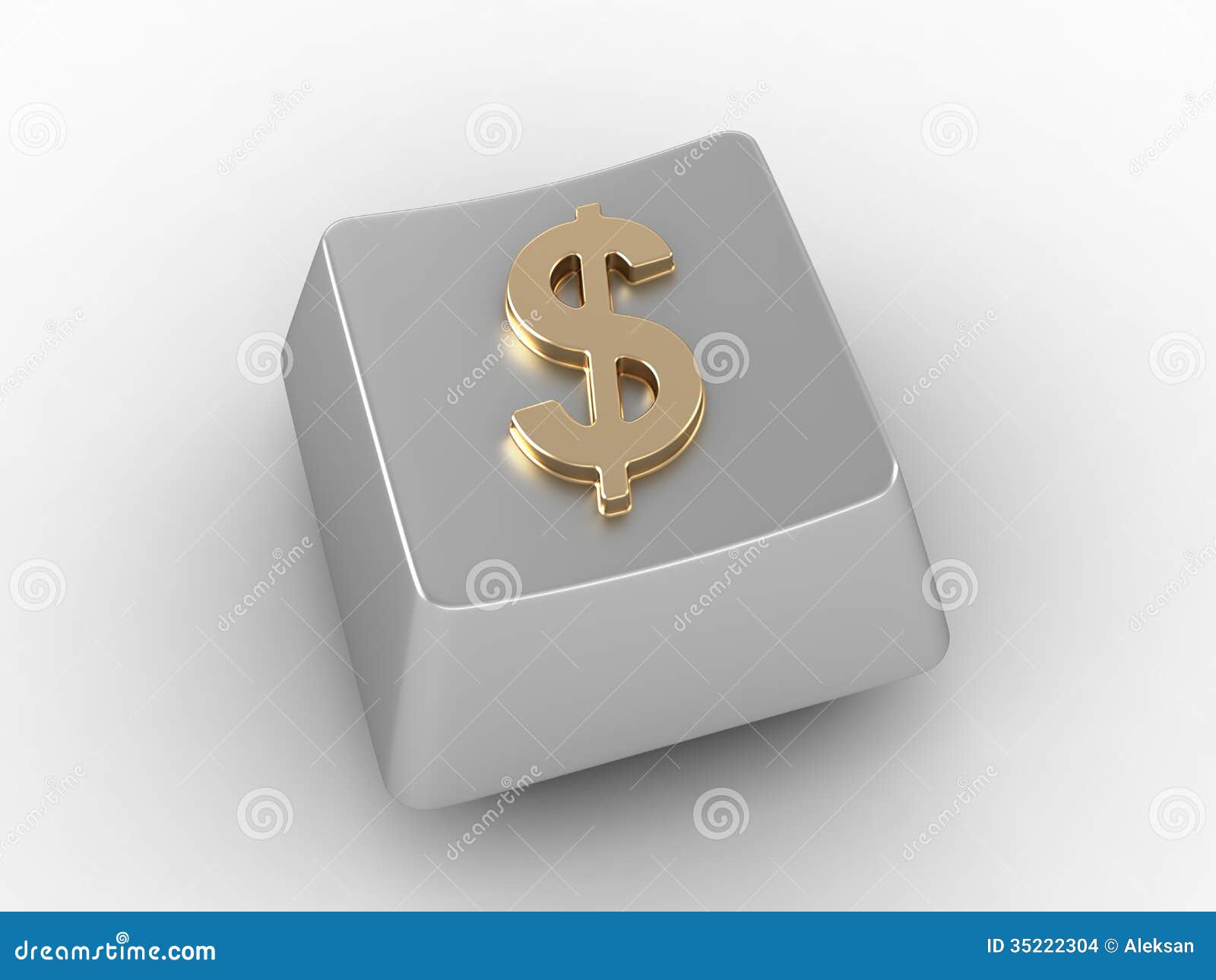 Keyboard Key with Gold Dollar Sign. Stock Illustration - Illustration ...