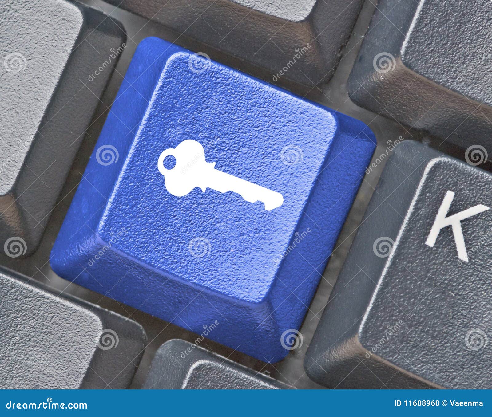 Keyboard with Key for Security Stock Photo - Image of closeup, computer ...