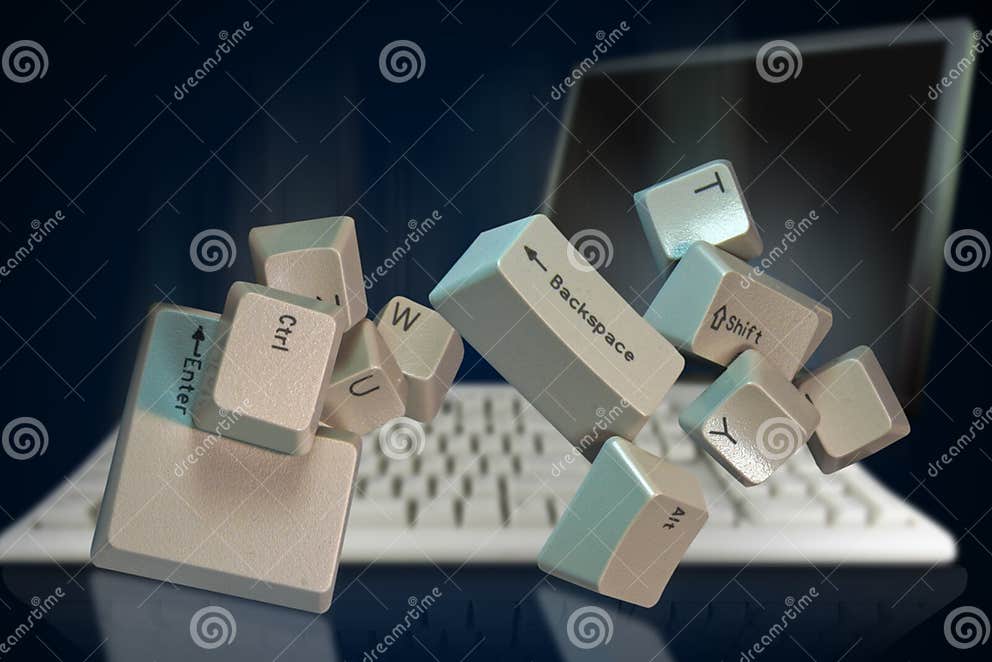 Keyboard Keys falling stock image. Image of form, communication - 3921861