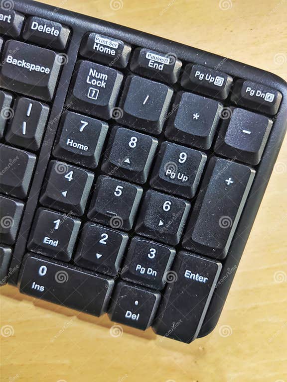Keyboard Keys with Numbers 1 2 3 4 5 6 7 8 9 0 Black on Light Brown ...