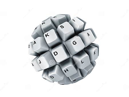 Keyboard Keys, Over White, Isolated Stock Illustration - Illustration ...