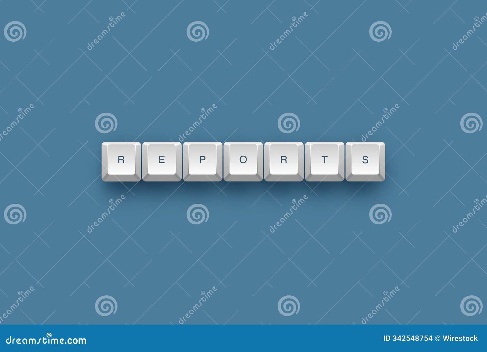 Keyboard Keys Spelling REPORTS on Blue Background. Stock Photo - Image ...