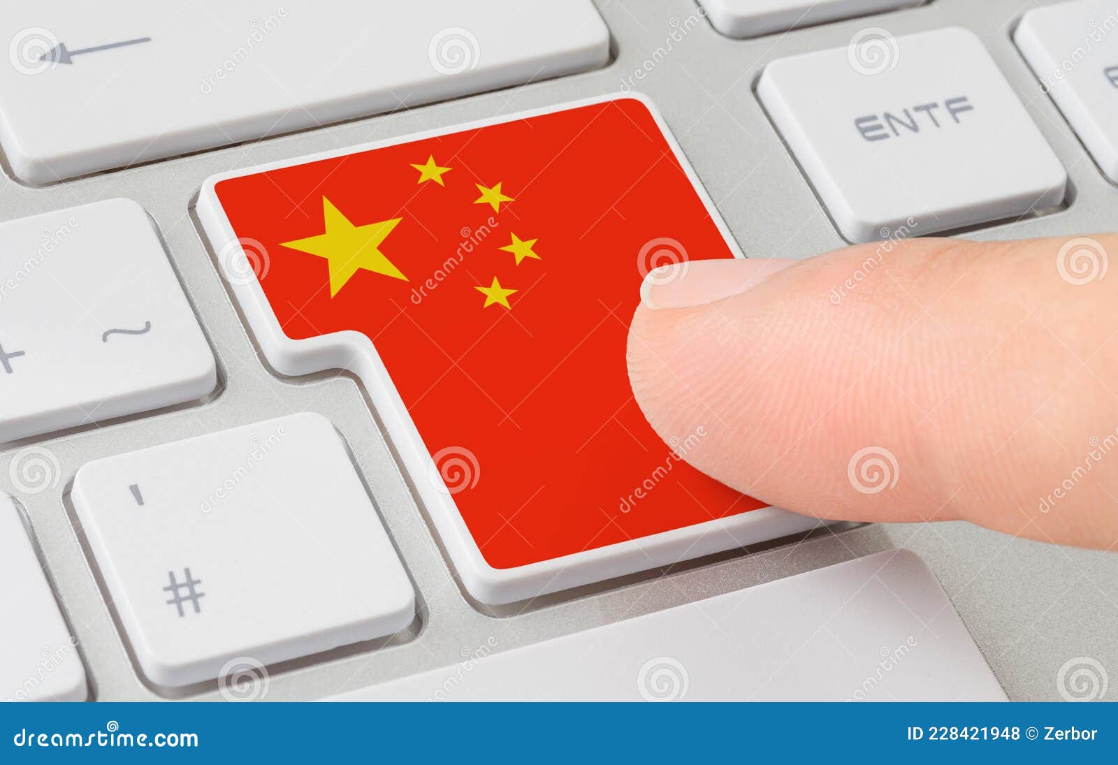 A Keyboard with a Labeled Button - Flag of China Stock Photo - Image of ...