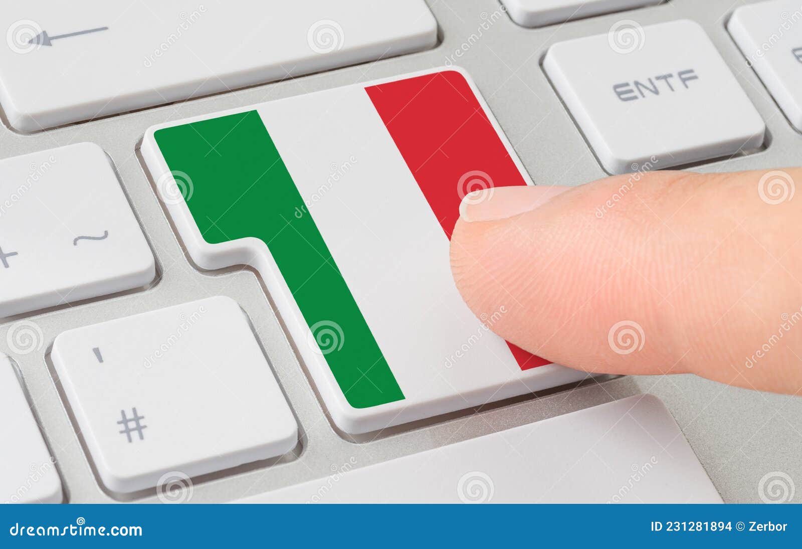 A Keyboard with a Labeled Button - Flag of Italy Stock Photo - Image of ...