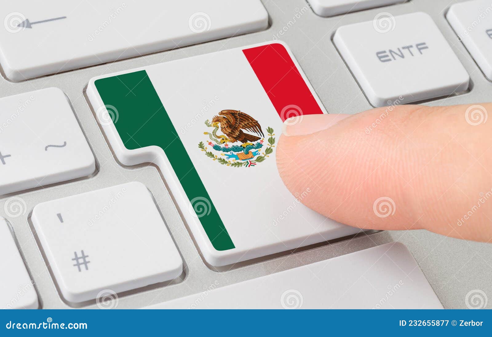 A Keyboard with a Labeled Button - Flag of Mexico Stock Image - Image ...