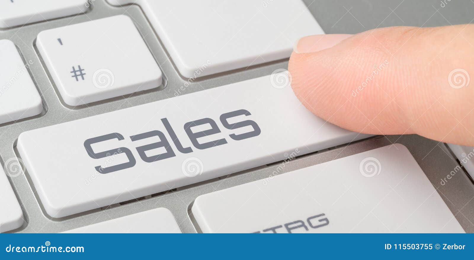 Keyboard with a Labeled Button - Sales Stock Image - Image of online ...