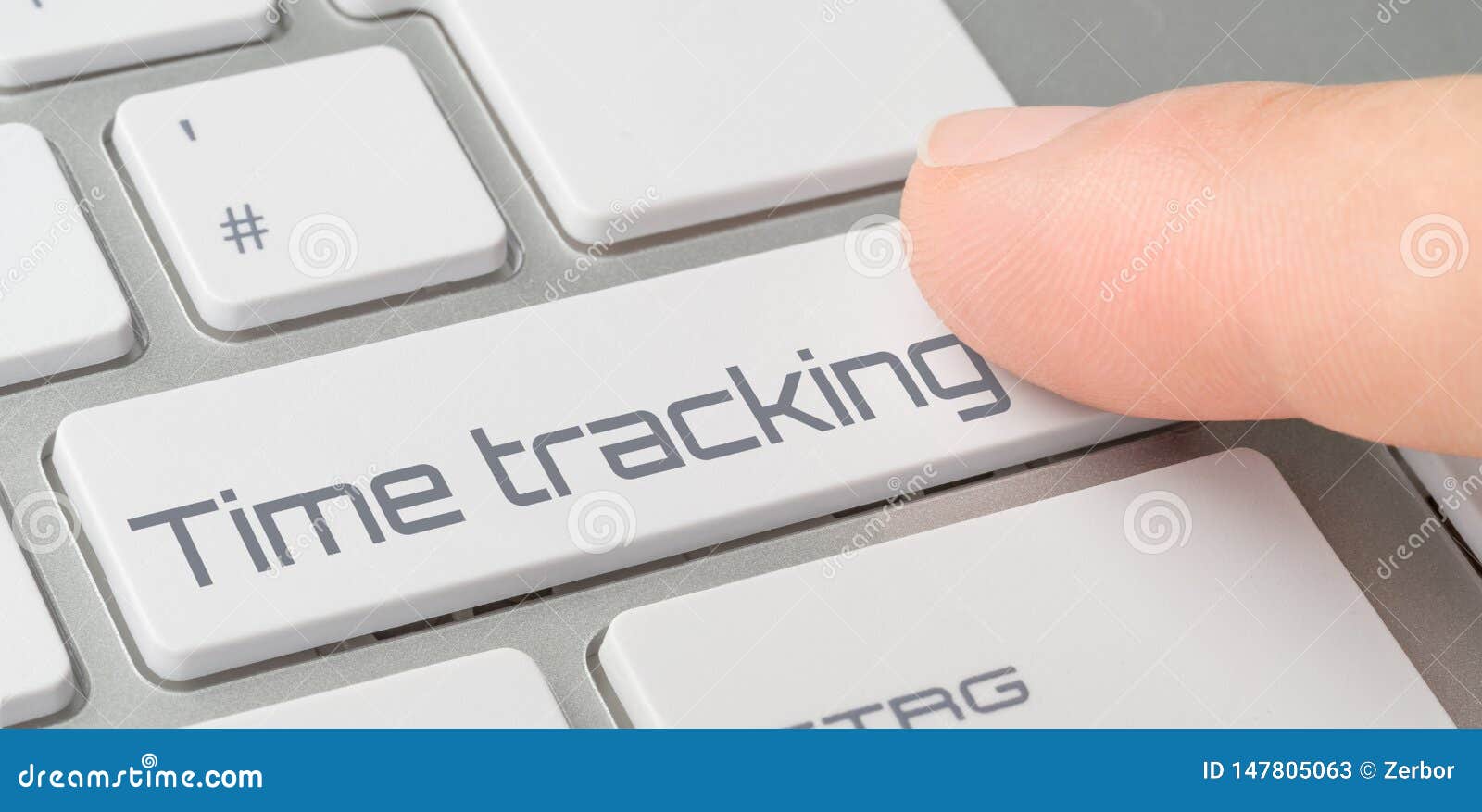 A Keyboard with a Labeled Button - Time Tracking Stock Image - Image of ...