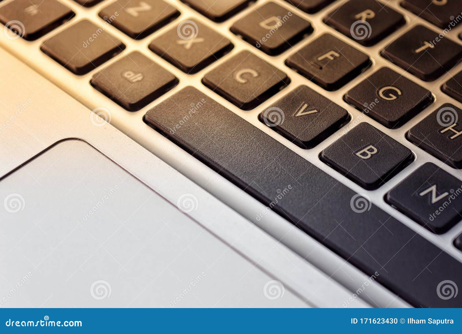 Keyboard Laptop Close Up with Warm Toned, Soft Focus Stock Photo ...