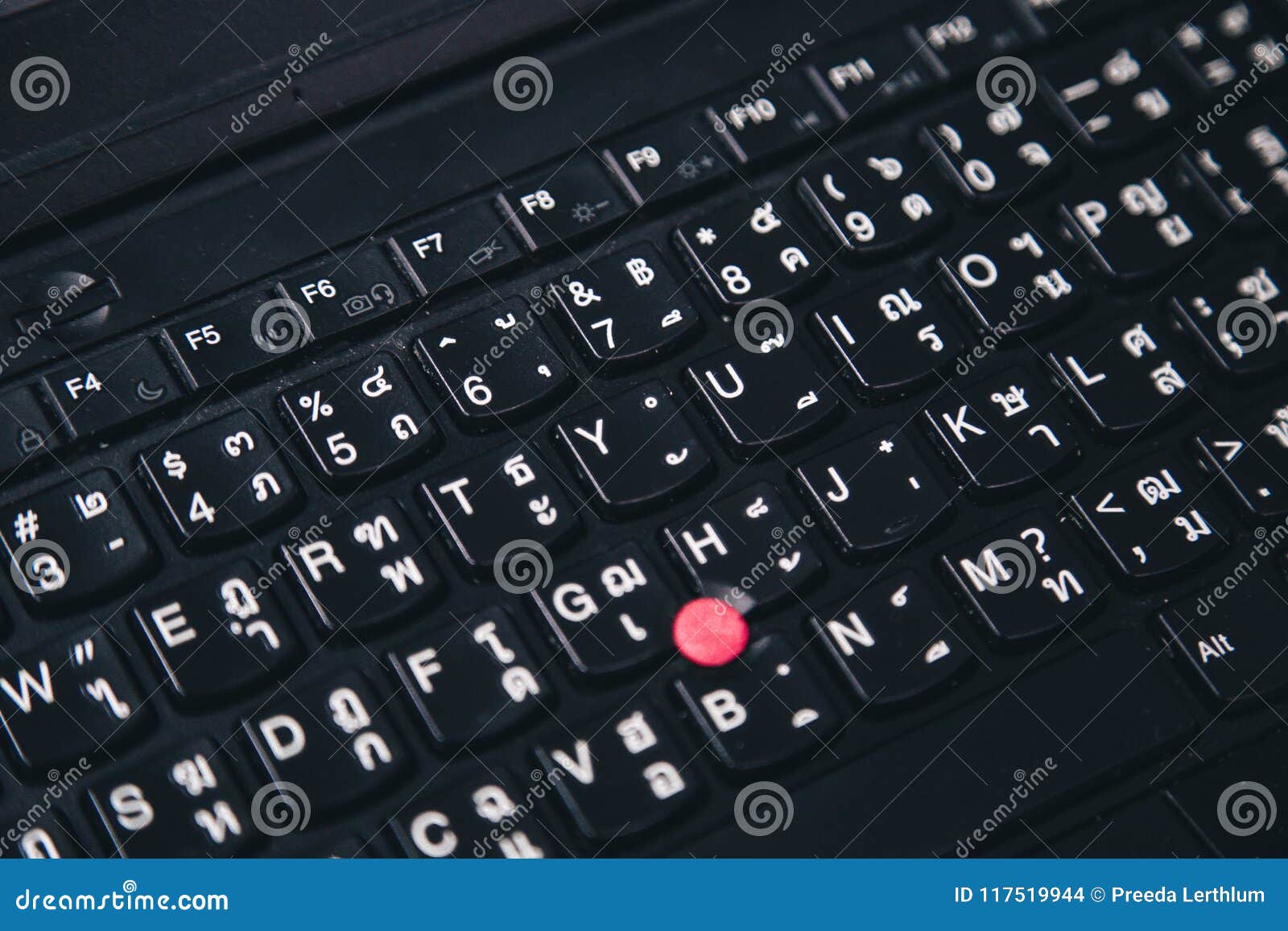 Keyboard on the Laptop with Thai Language Stock Photo - Image of people ...