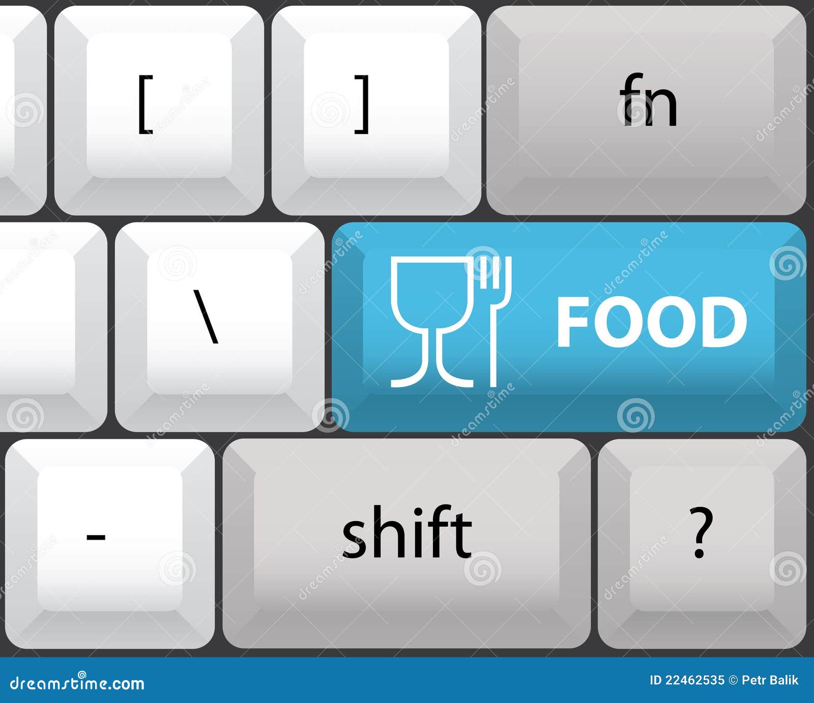 Keyboard Layout with Food Button Stock Illustration - Illustration of ...