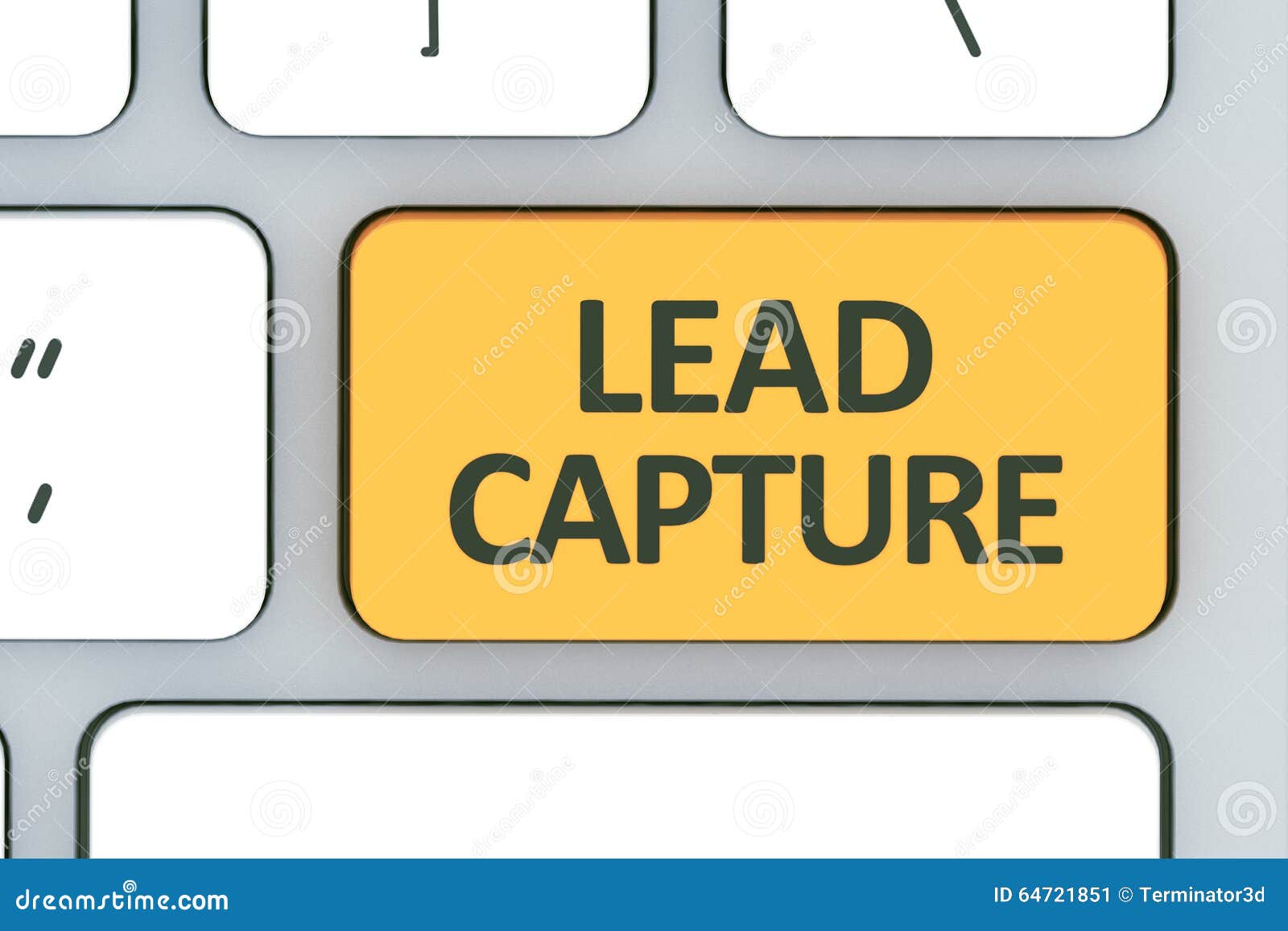 Keyboard with Lead Capture Button. Computer White Keyboard with Stock ...