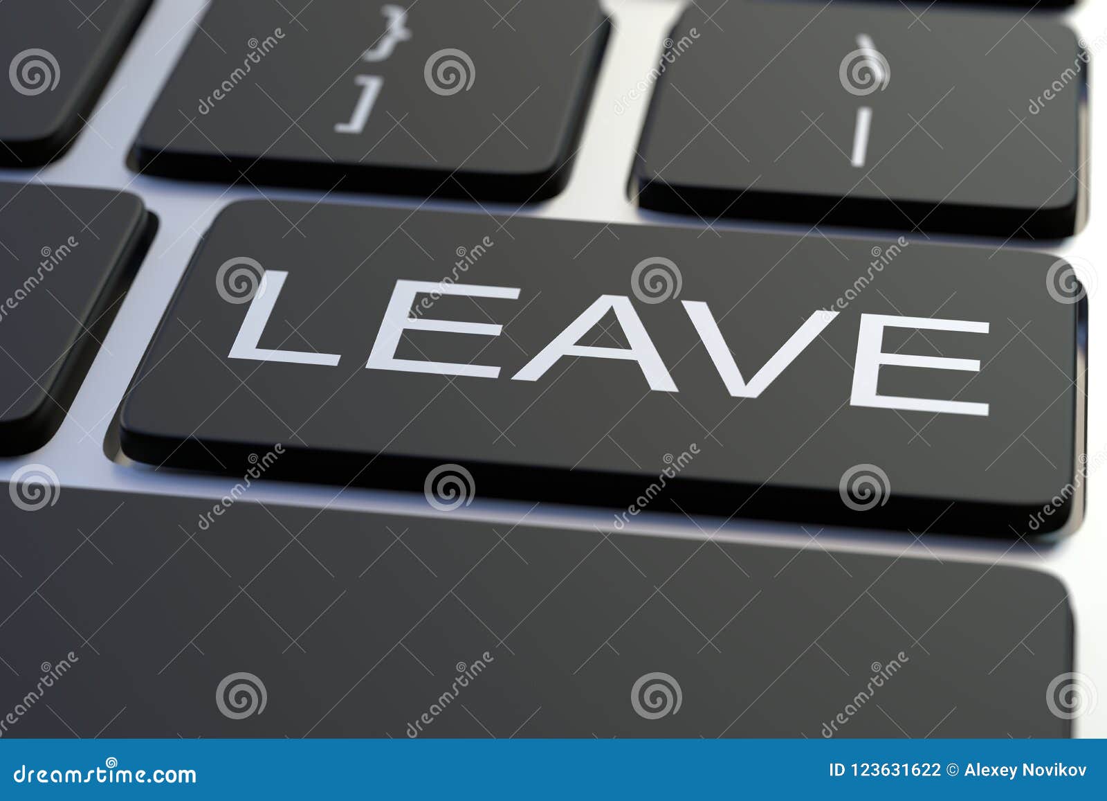 Keyboard with LEAVE Key. Conceptual 3D Rendering Stock Photo - Image of ...
