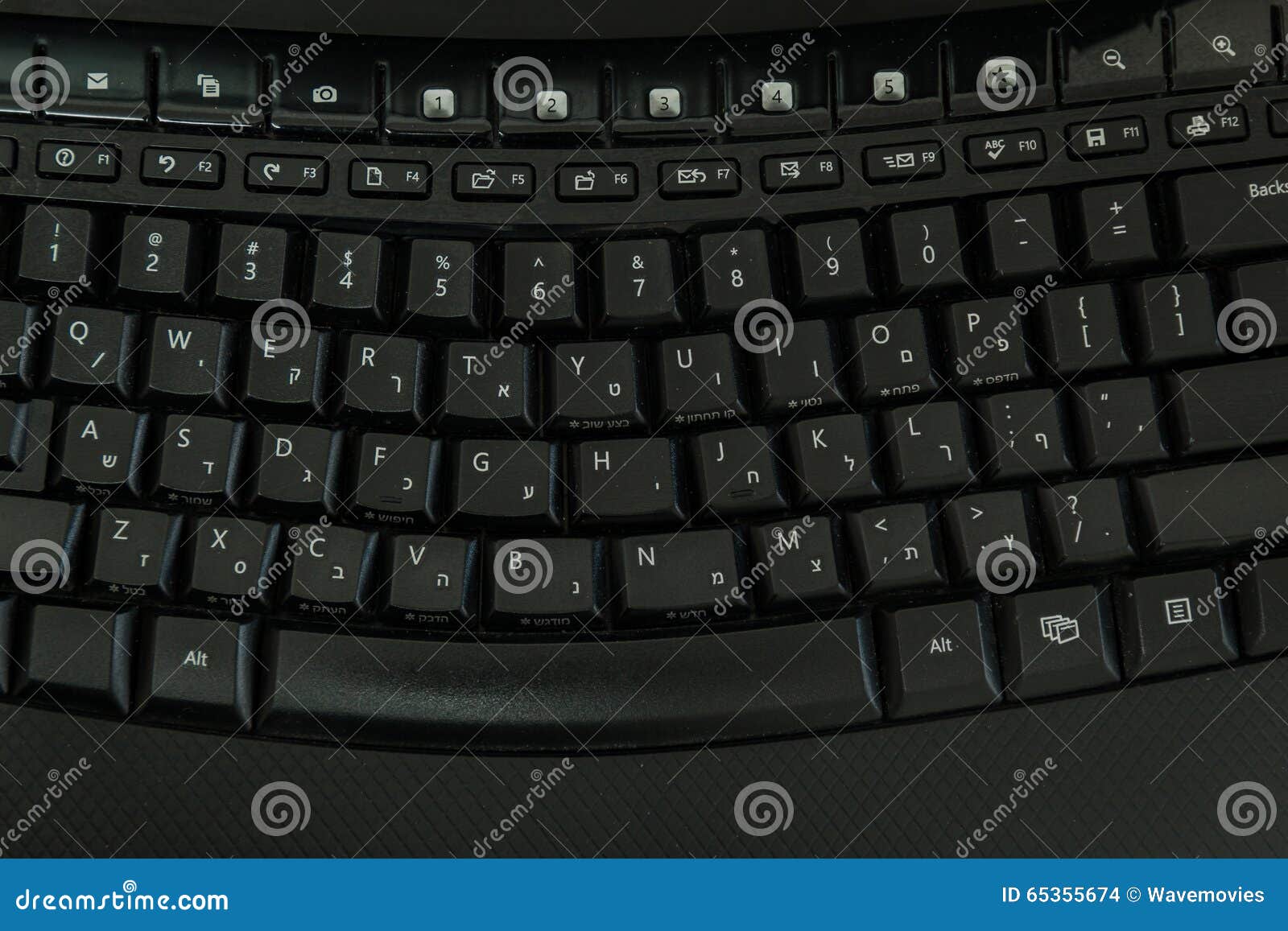 Keyboard with Letters in Hebrew and English Stock Photo - Image of ...