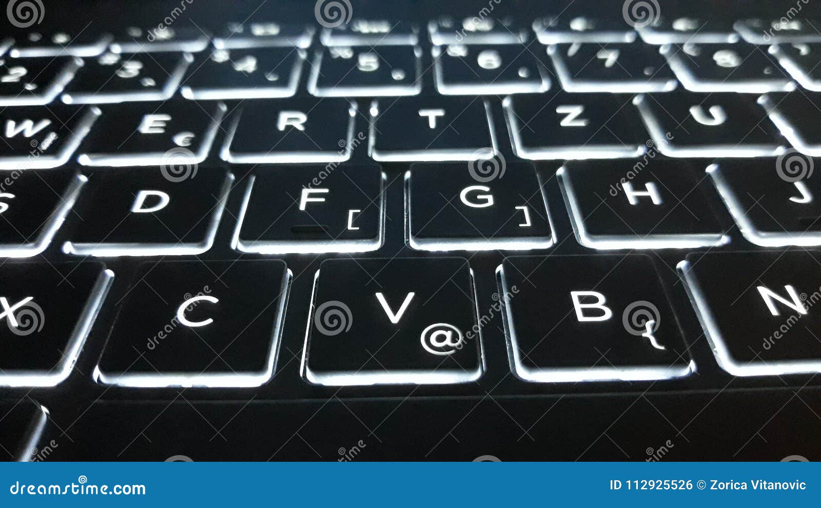 Keyboard light letters stock photo. Image of monkey - 112925526