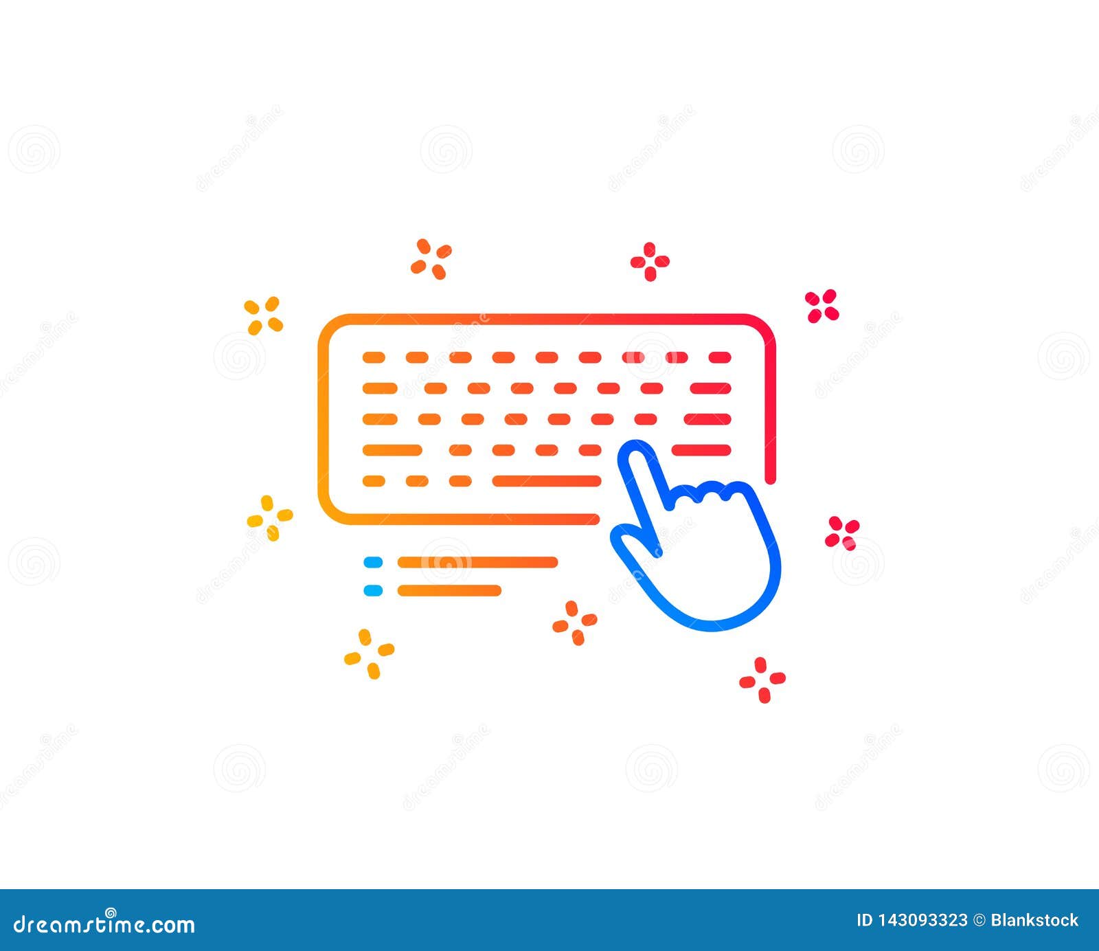Keyboard Line Icon. Computer Component Device Sign. Vector Stock Vector - Illustration of orange ...