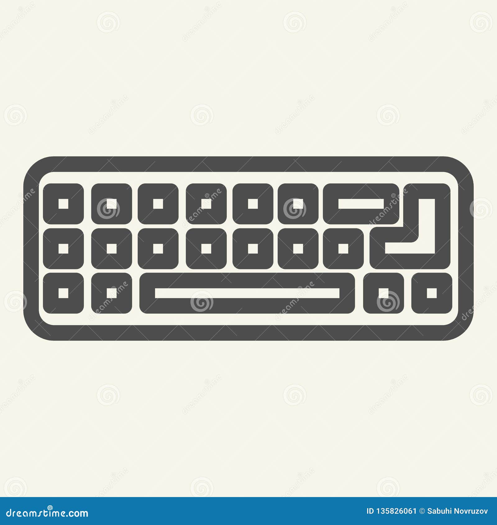 Keyboard Line Icon. Computer Keypad Vector Illustration Isolated on ...
