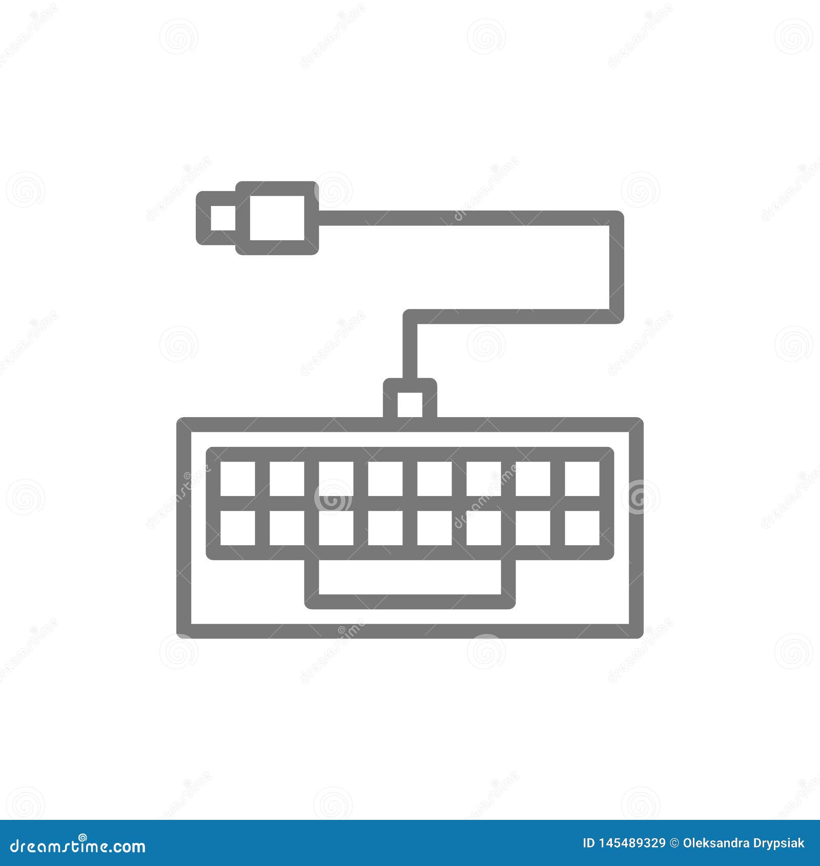Keyboard line icon. stock vector. Illustration of pictogram - 145489329