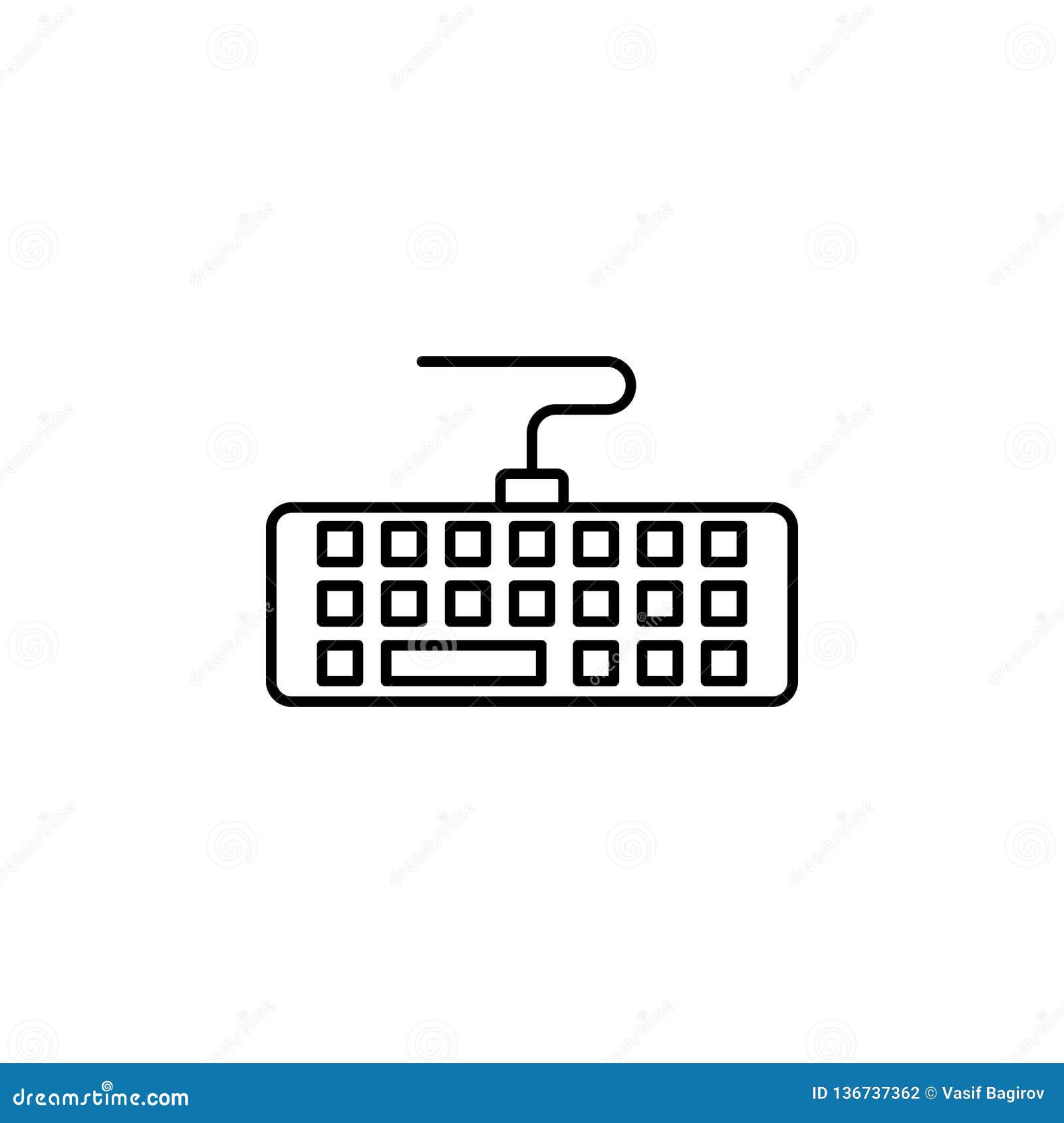 Keyboard Line Icon, Keyboard Icon Stock Illustration - Illustration of ...