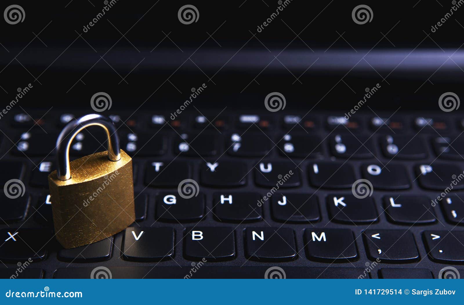 Keyboard and lock stock photo. Image of macro, digital - 141729514