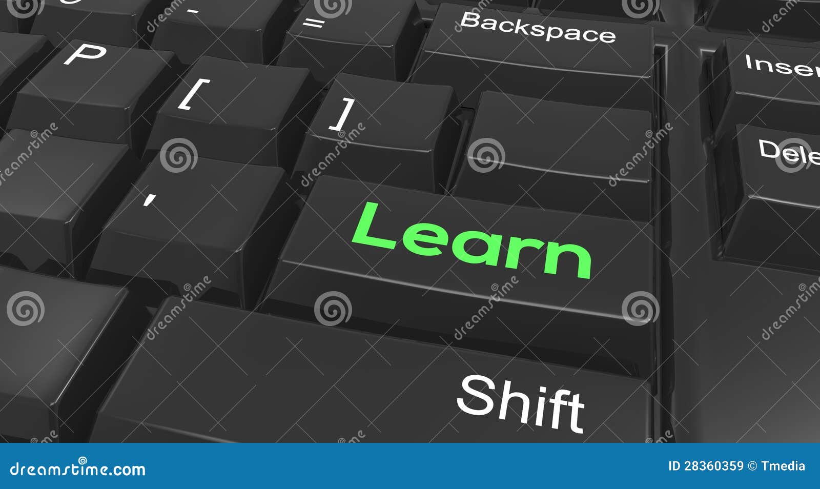 Keyboard Message about Learning Stock Illustration - Illustration of ...