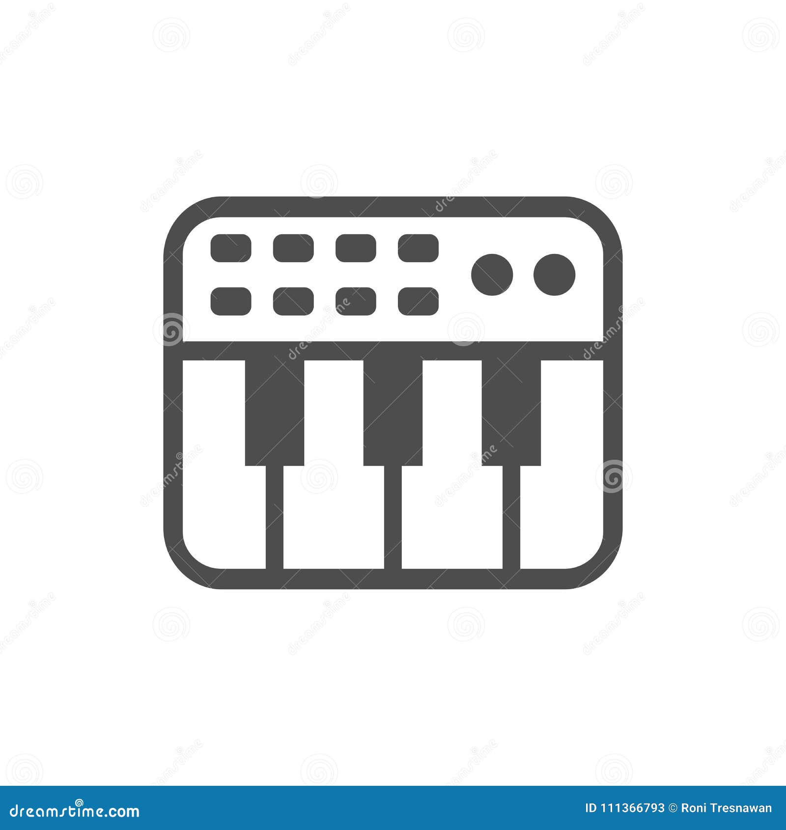 Keyboard Midi Simple Icon White Design Stock Vector - Illustration of ...