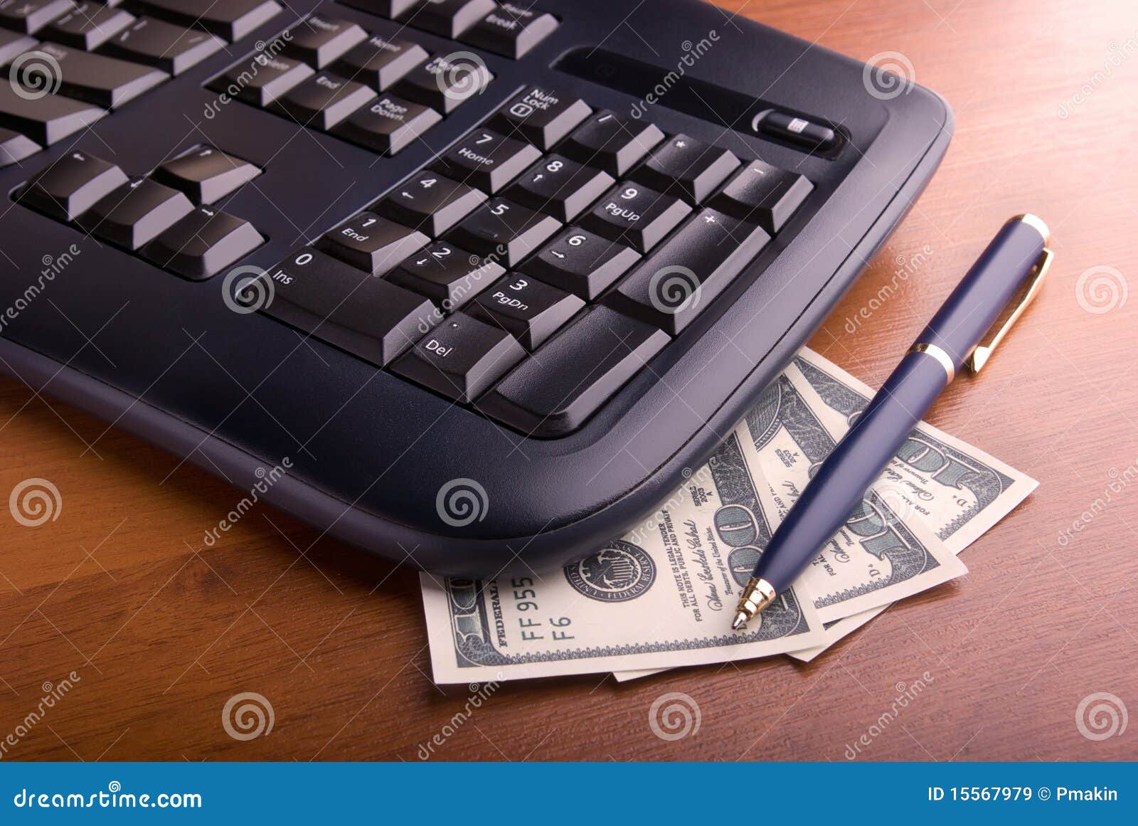 Keyboard and money stock image. Image of banking, wealth - 15567979