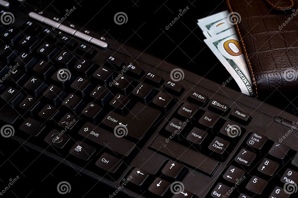 Keyboard with money stock image. Image of calculation - 109373587