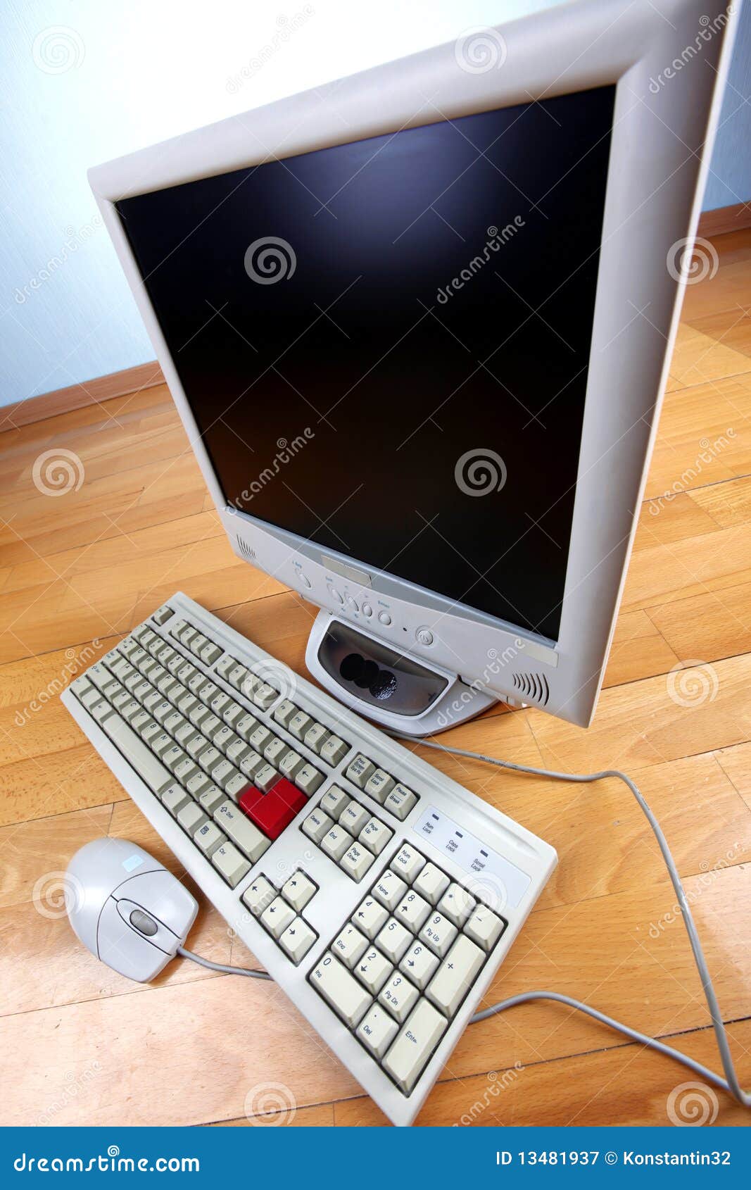 Keyboard and Monitor at Table Stock Image - Image of monitor, display ...