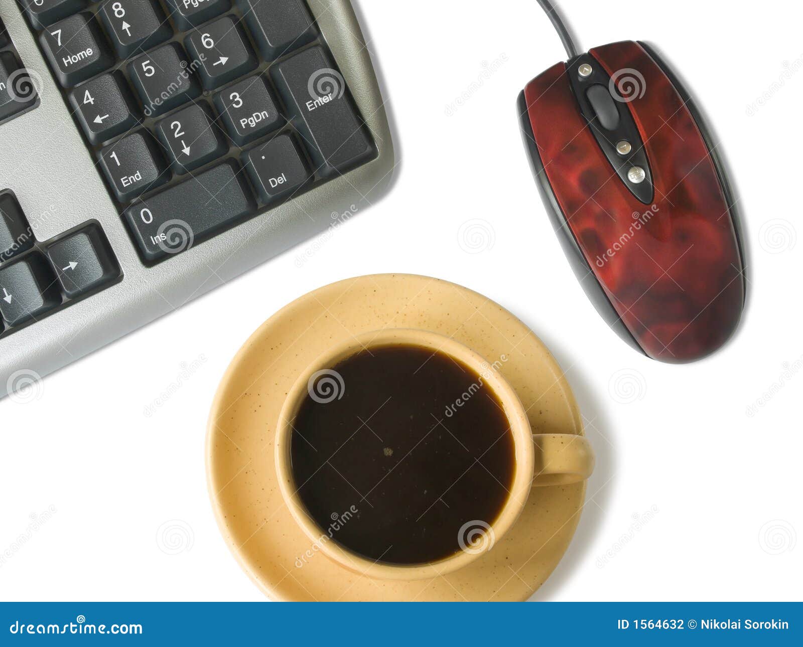 Keyboard, Mouse, Coffee Cup Stock Photo - Image of office, keyboard ...