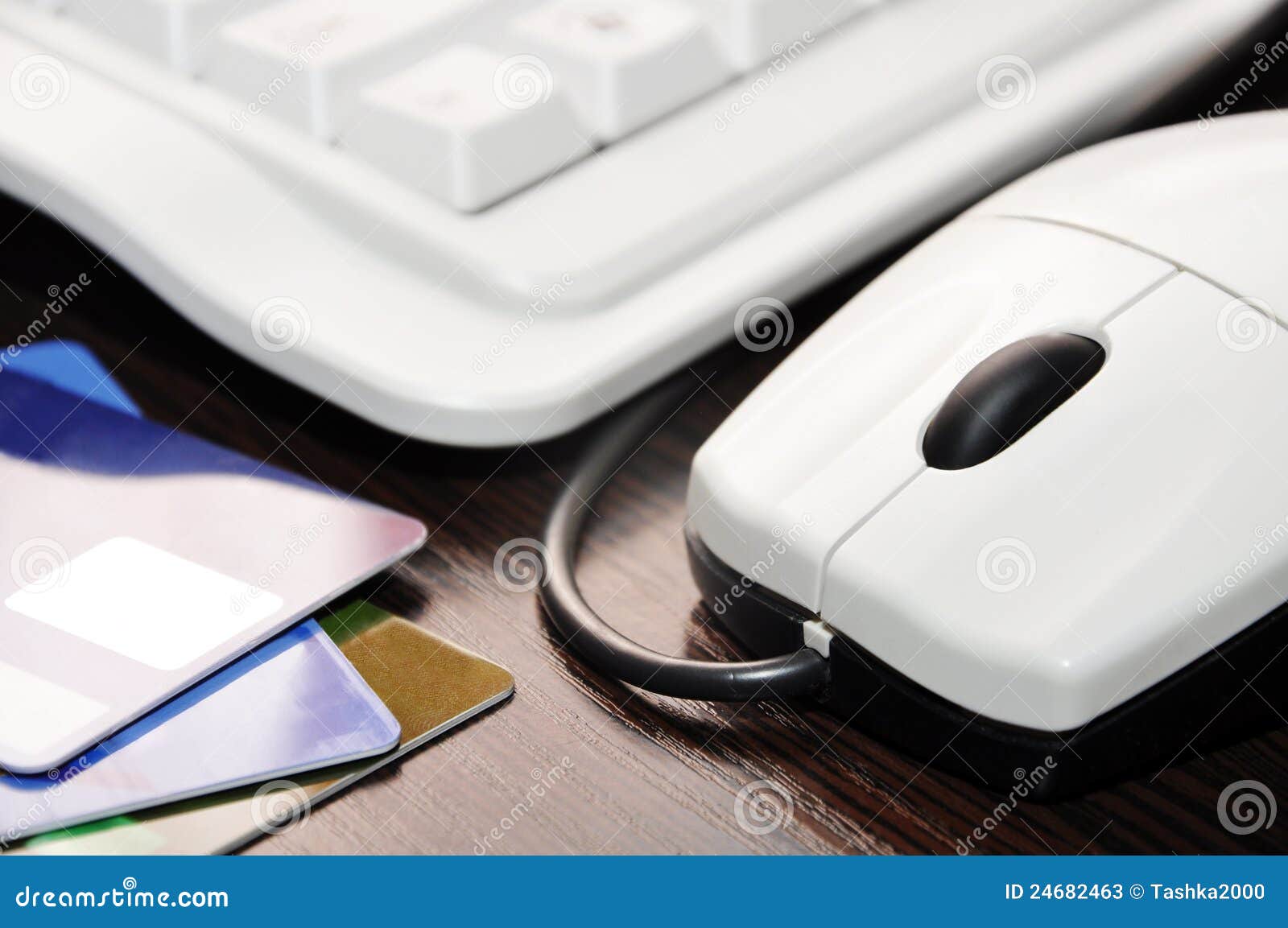Keyboard, Mouse, Credit Card Stock Image - Image of selective, netbook ...