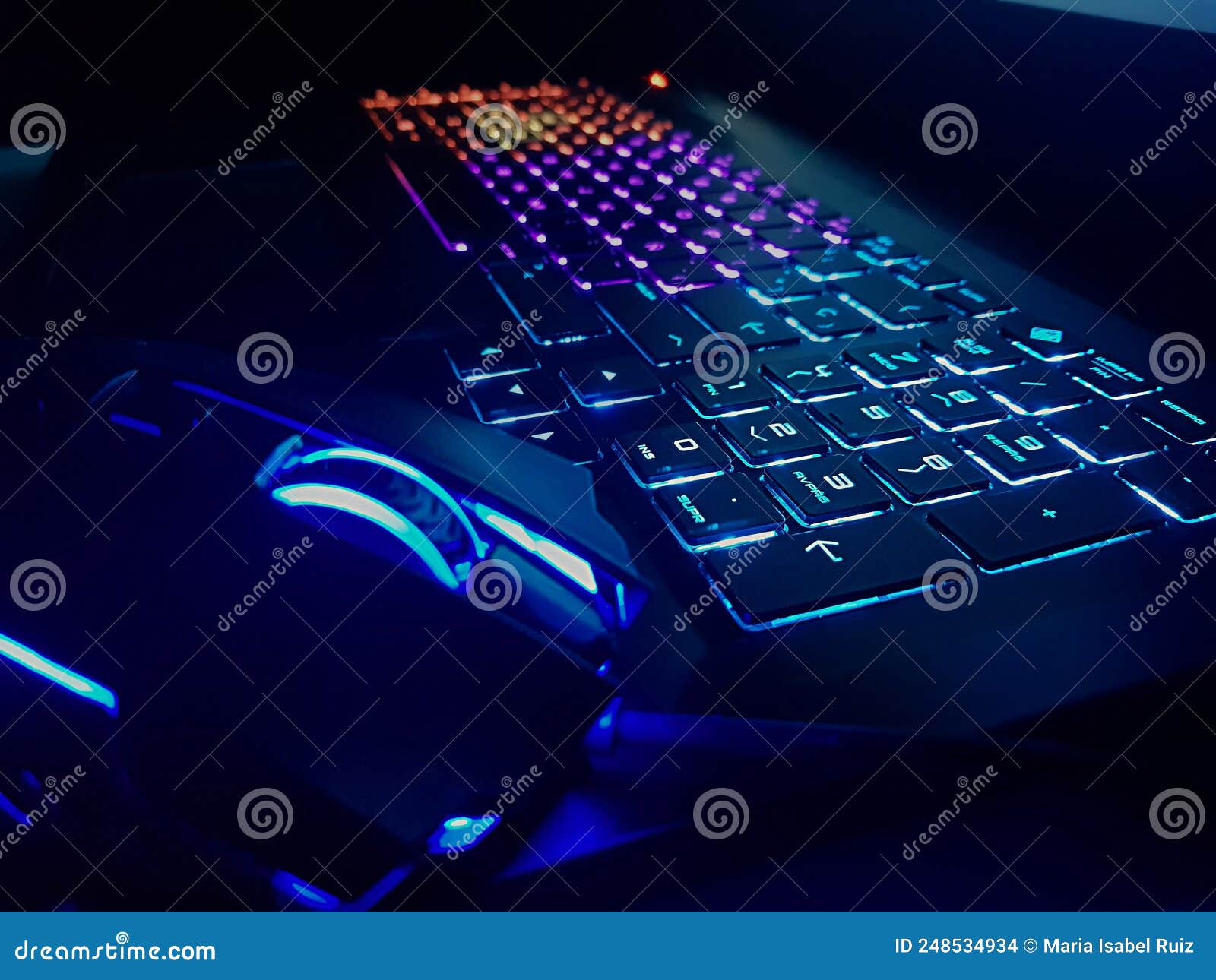 Keyboard and Mouse Gamer in Online Game Stock Photo - Image of ...