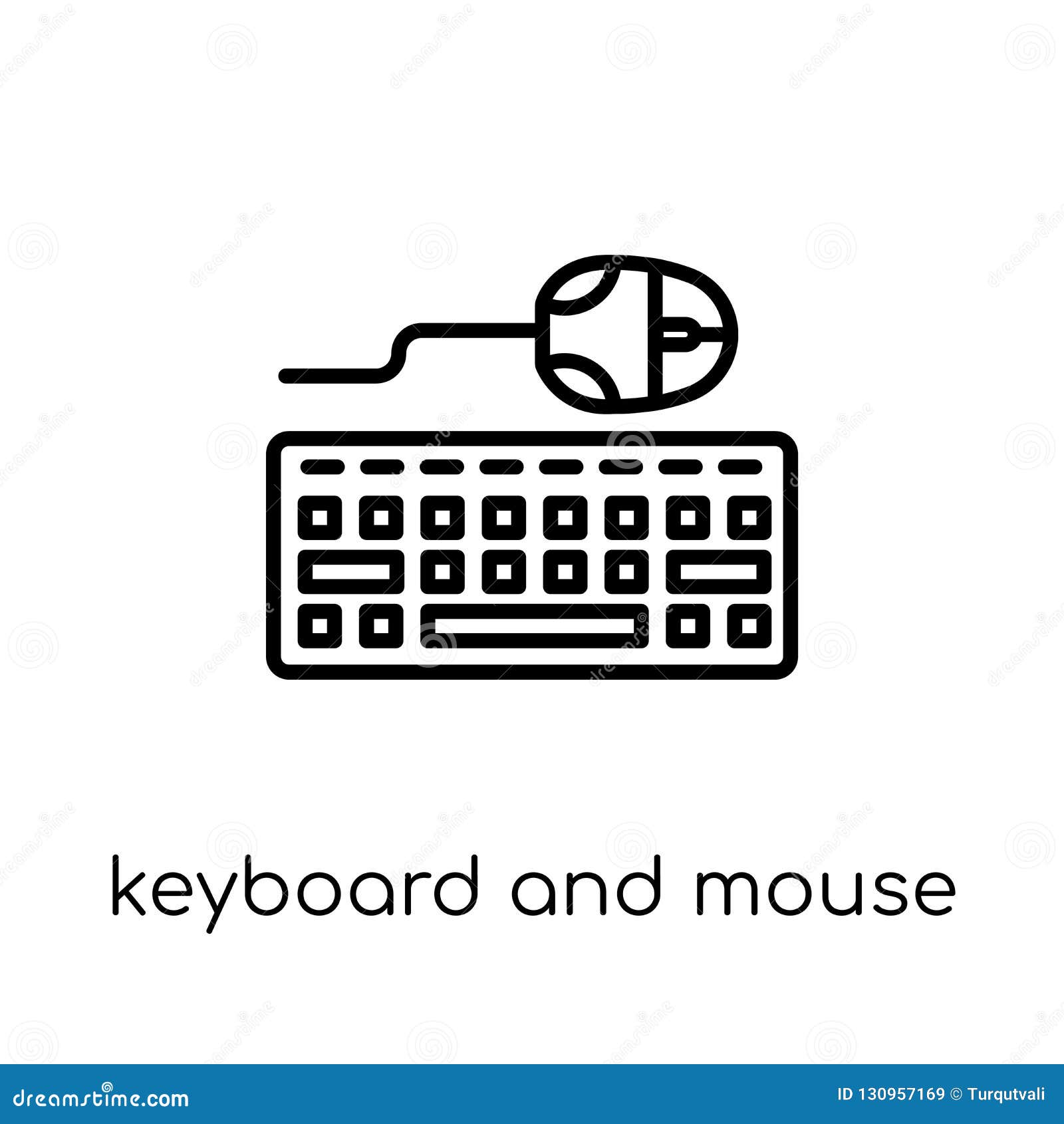 Keyboard and Mouse Icon. Trendy Modern Flat Linear Vector Keyboard and ...