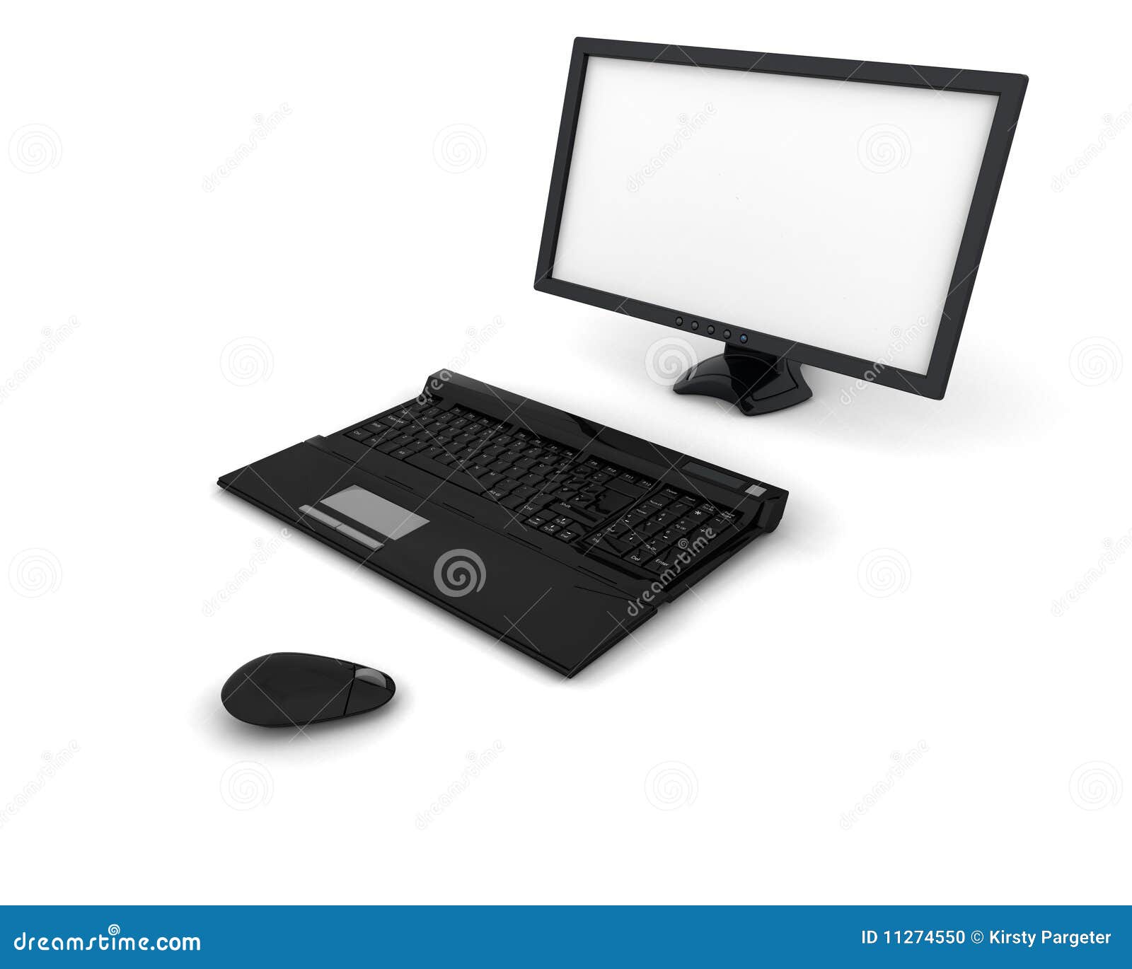 Keyboard, Mouse and Monitor Stock Illustration - Illustration of ...