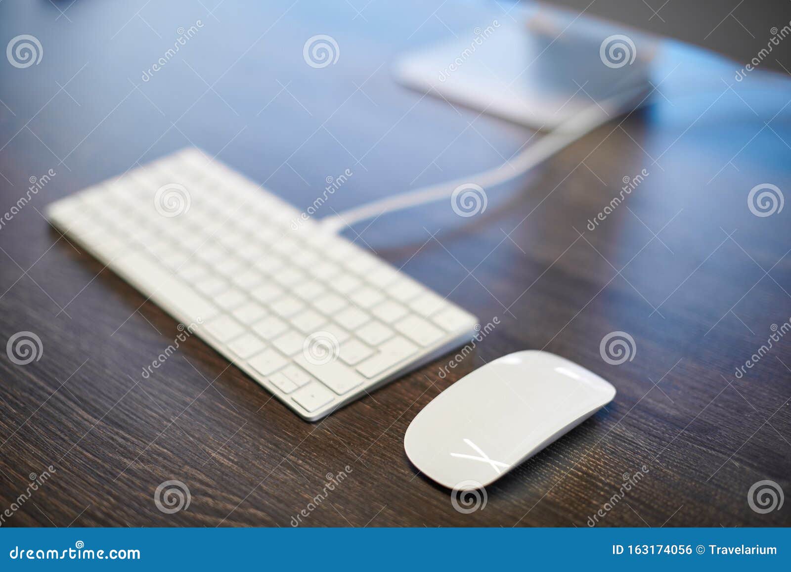 Keyboard and Mouse on Office Table. Modern Minimal Workplace for Study ...