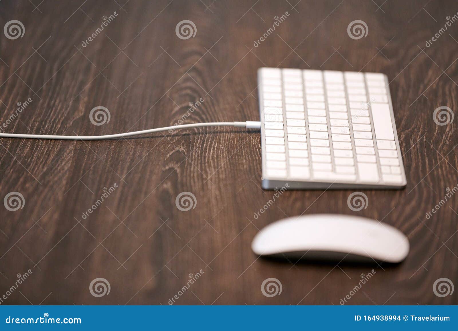 Keyboard and Mouse on Office Table. Modern Minimal Workplace for Study ...