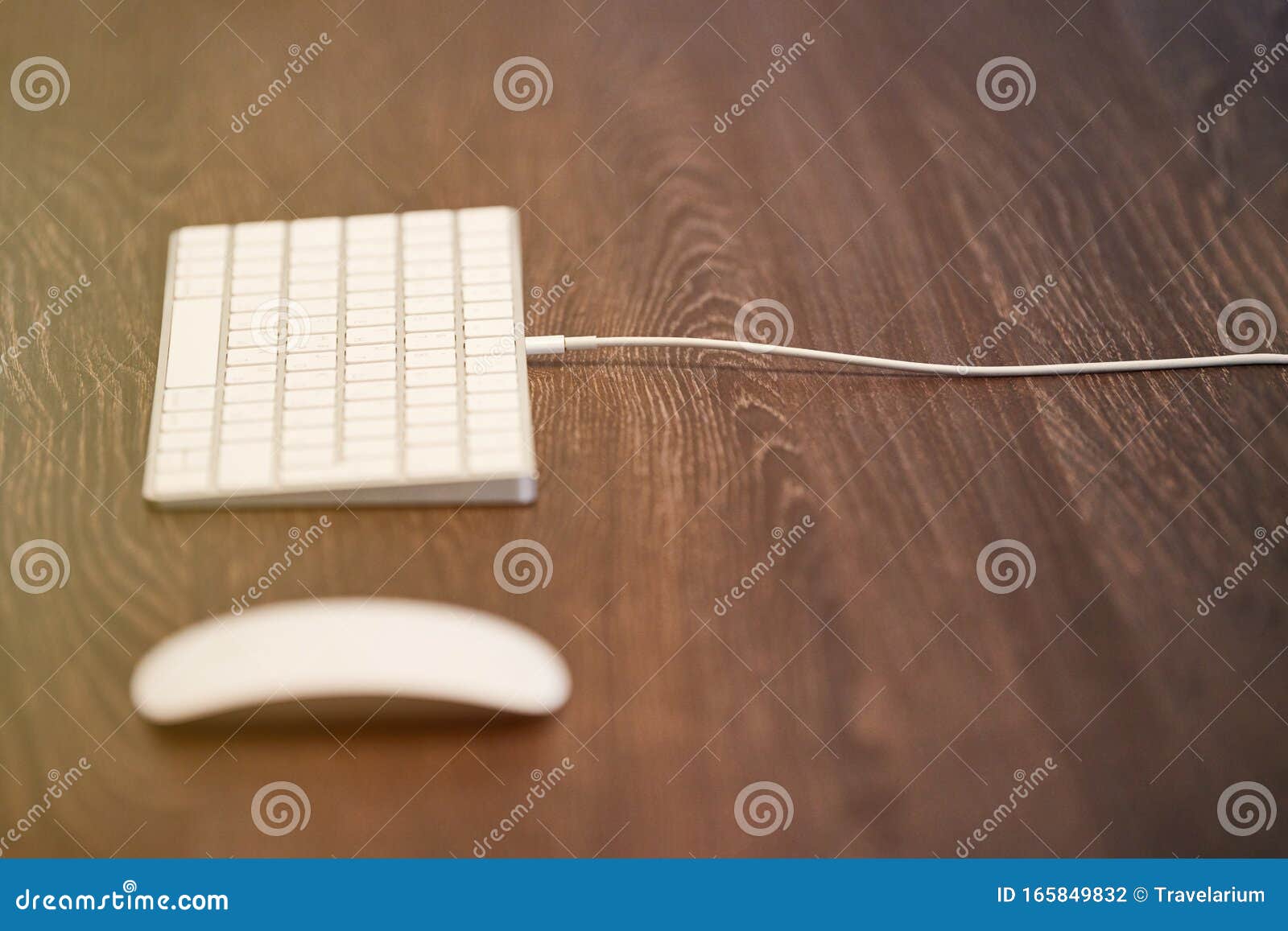 Keyboard and Mouse on Office Table. Modern Minimal Workplace for Study ...