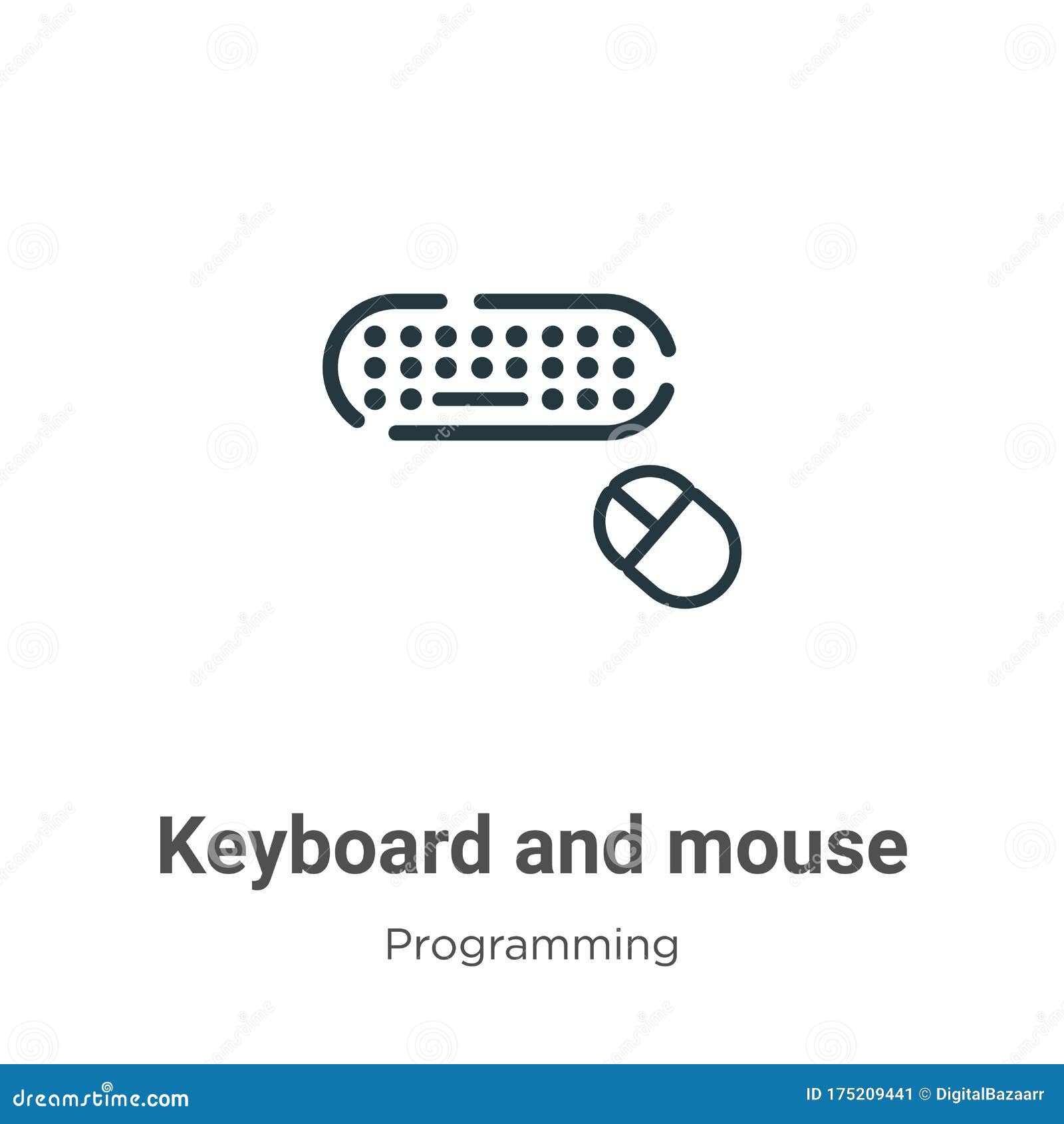 Keyboard and Mouse Outline Vector Icon. Thin Line Black Keyboard and ...