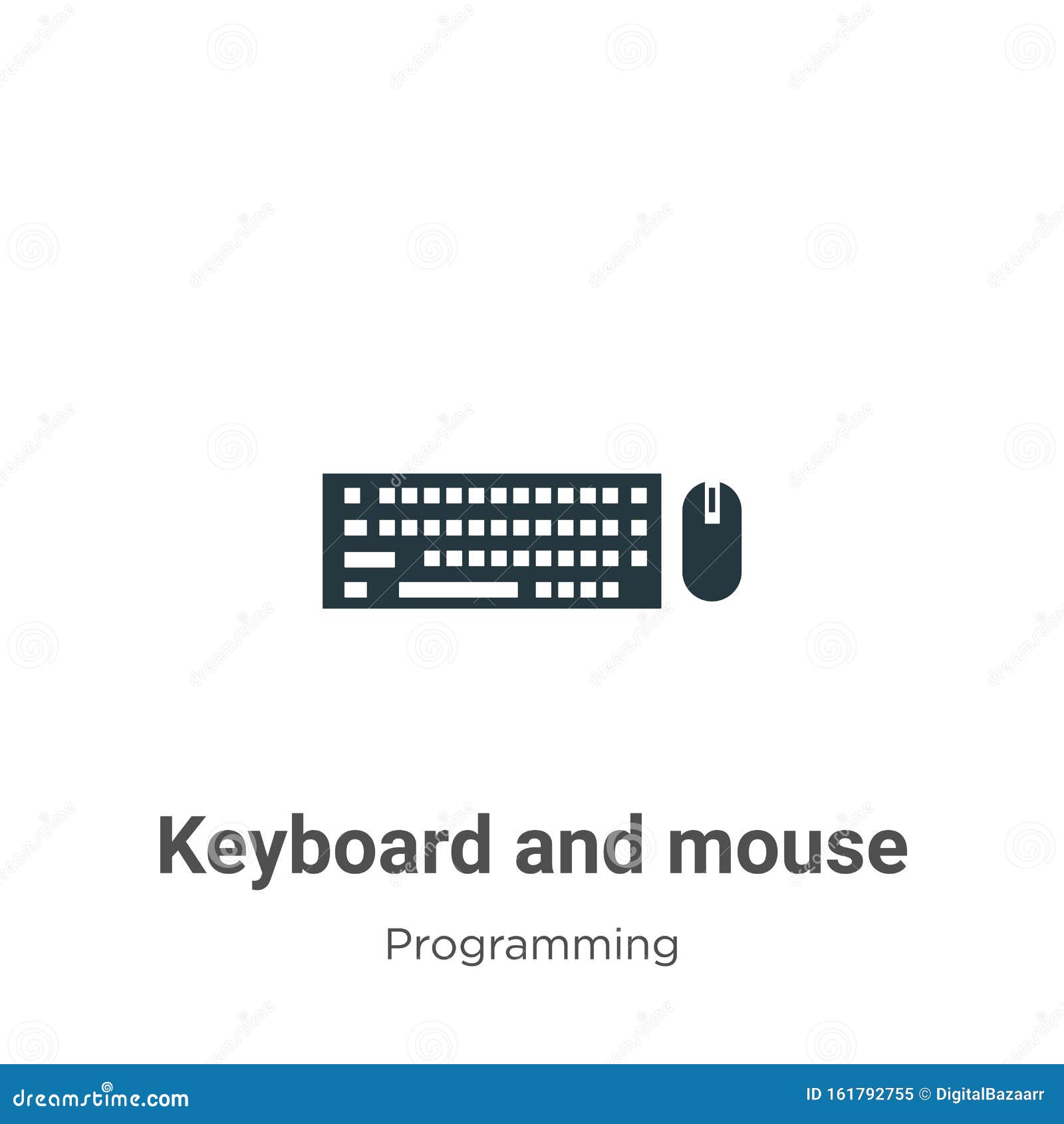 Keyboard and Mouse Vector Icon on White Background. Flat Vector ...