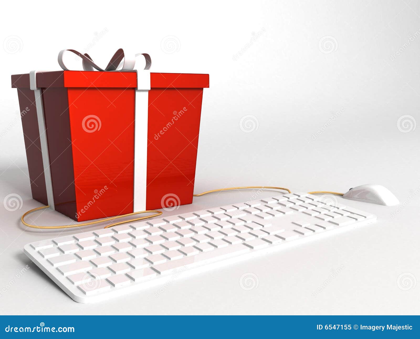 Keyboard ,mouse And Wrapped Red Gift Royalty-Free Stock Photo ...