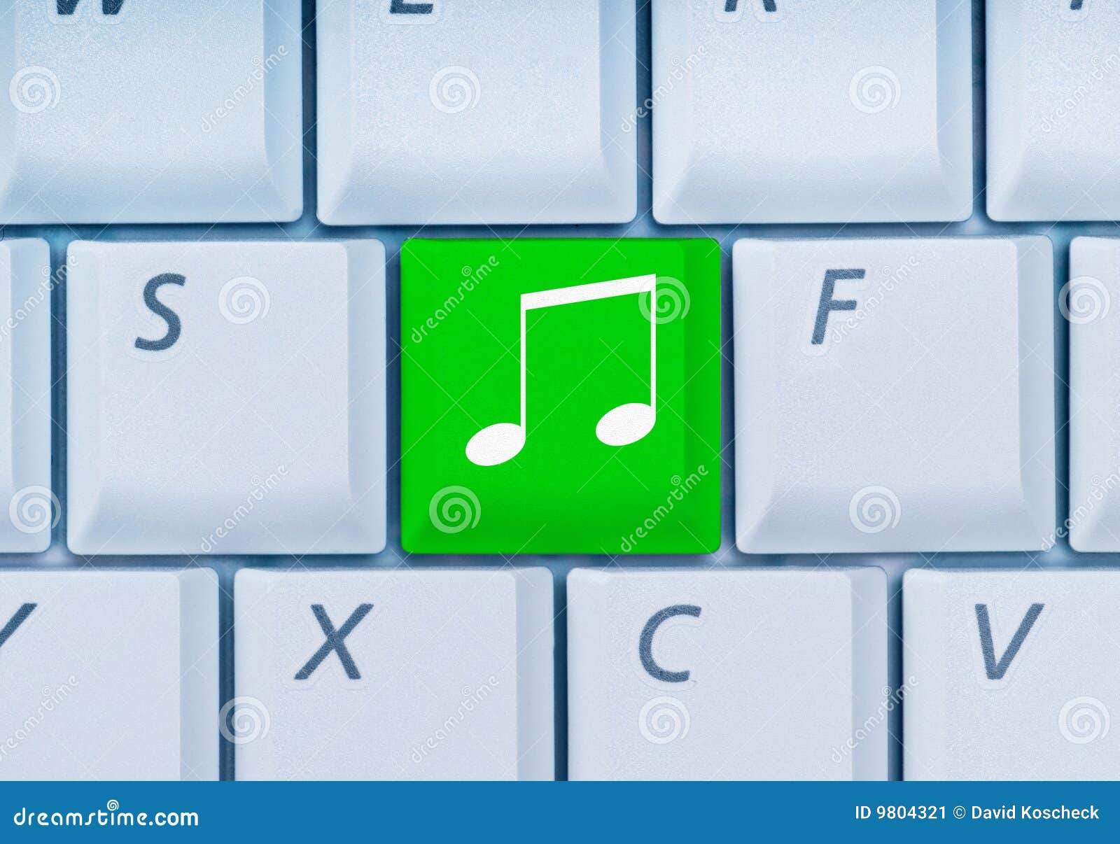 Keyboard with music key stock image. Image of letter, database - 9804321