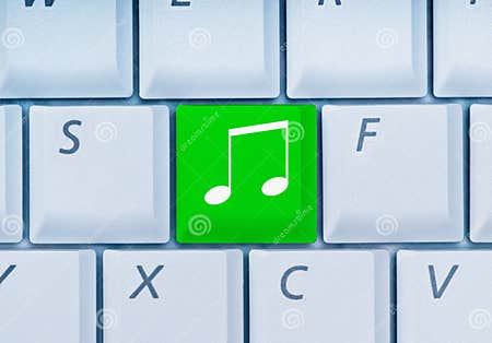 Keyboard with music key stock image. Image of letter, database - 9804321