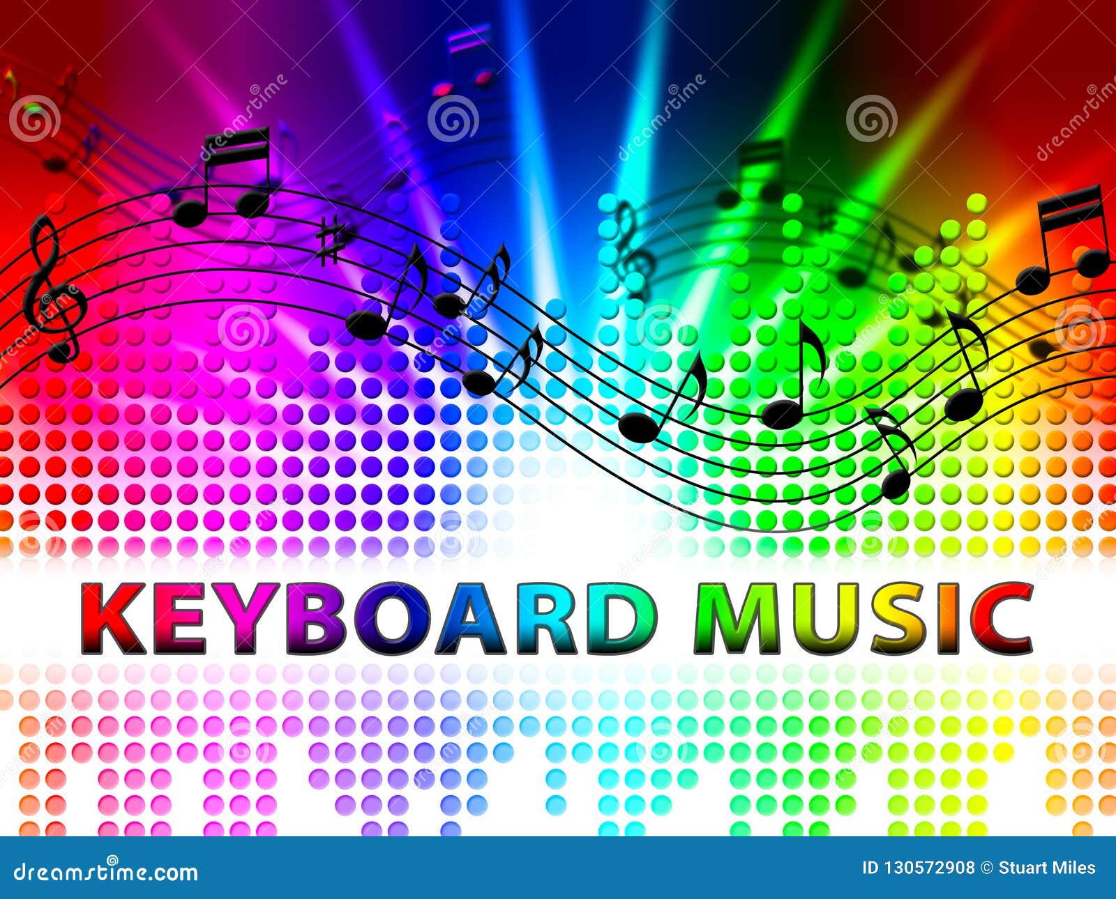 Keyboard Music Notes Means Piano Audio Rhythm Stock Illustration ...