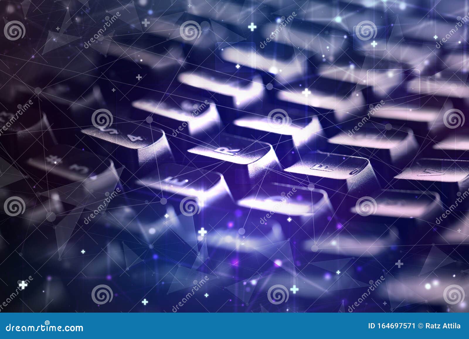 Keyboard with Network Concept Stock Image - Image of information ...