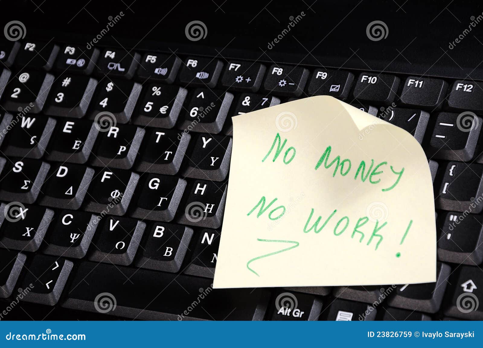 Keyboard with No Money -no Work Stock Image - Image of keypad, laptop ...
